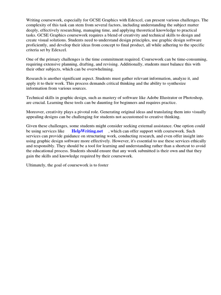 Gcse Graphics Coursework Edexcel | PDF