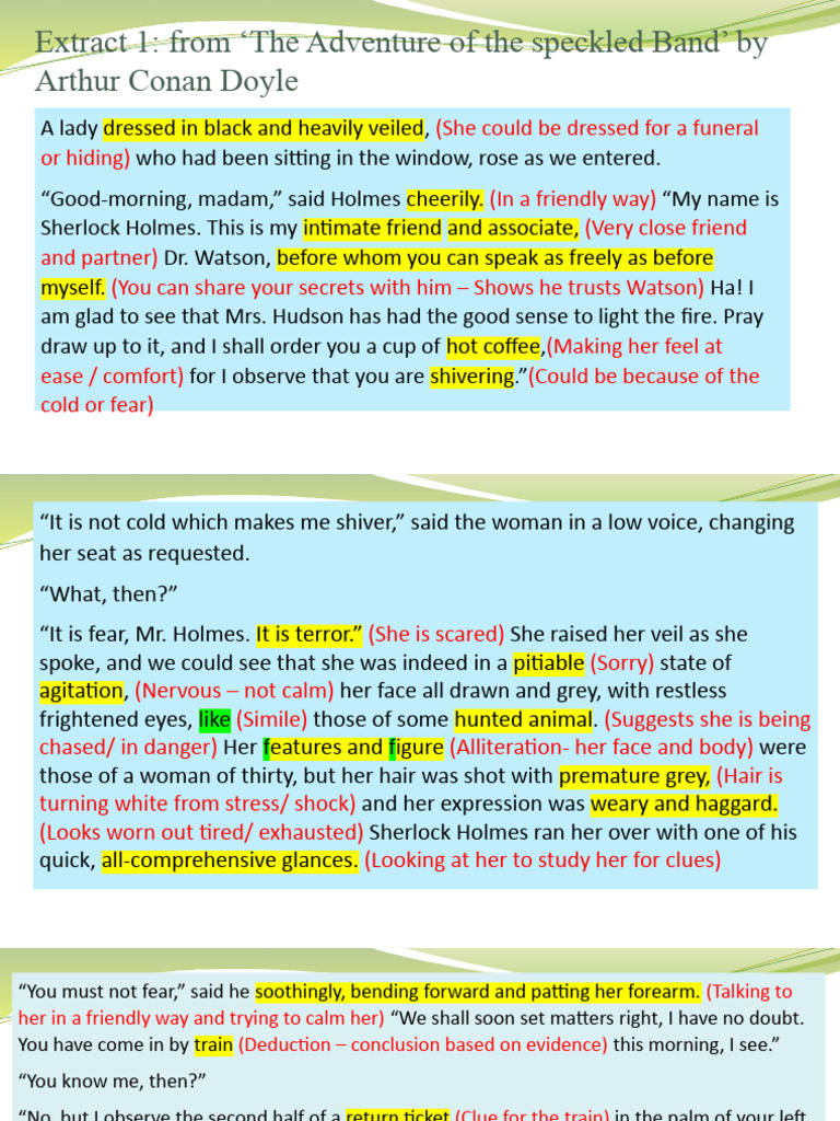 Comprehension Questions and Answers | PDF | Dr. Watson | Sherlock Holmes