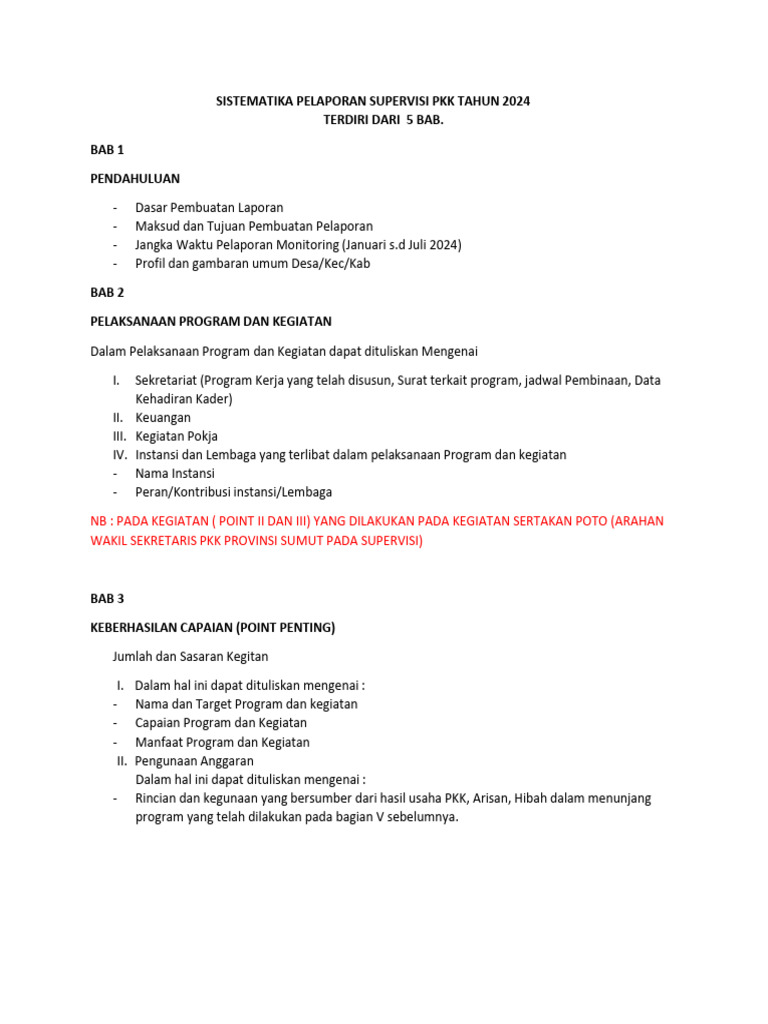 Juknis Laporan PKK Tahun 2024 | PDF | Bisnis | Pengelolaan Keuangan & Uang