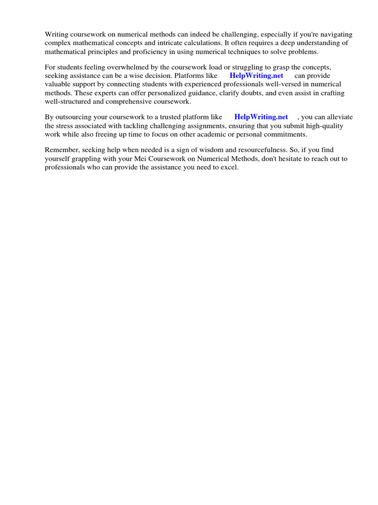 Mei Coursework Numerical Methods Pdf Numerical Analysis Recurrence Relation 