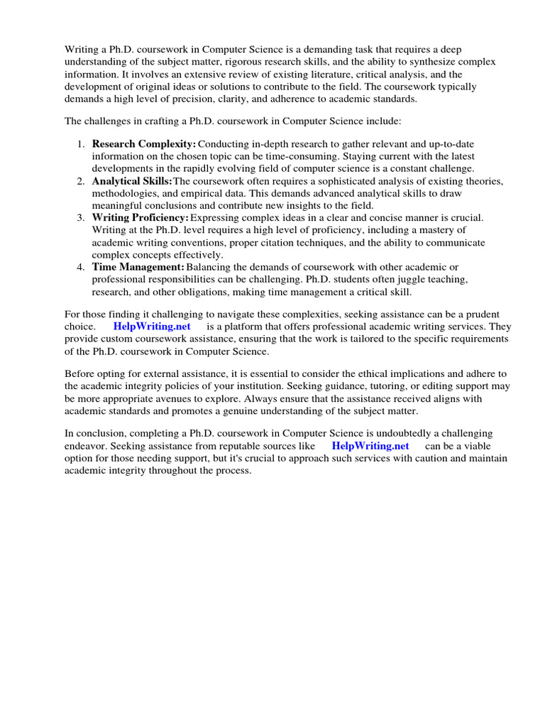 PHD Course Work Syllabus Computer Science | PDF | Computer Science | Science