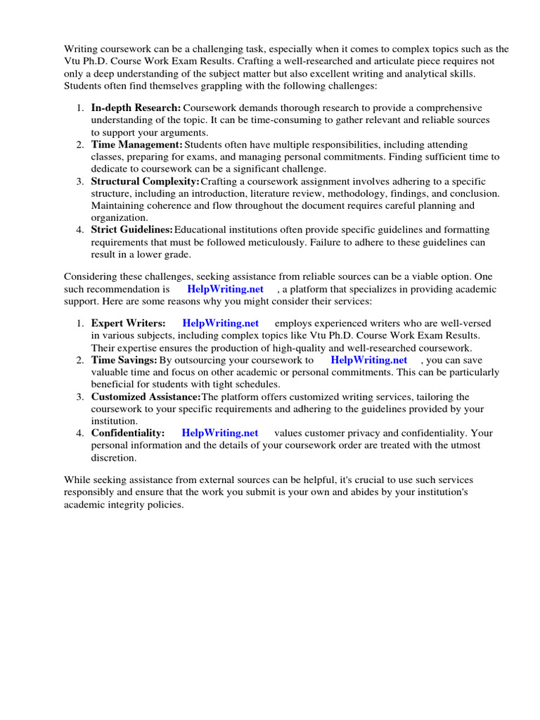 Vtu PHD Course Work Exam Results | PDF | Doctor Of Philosophy | Methodology