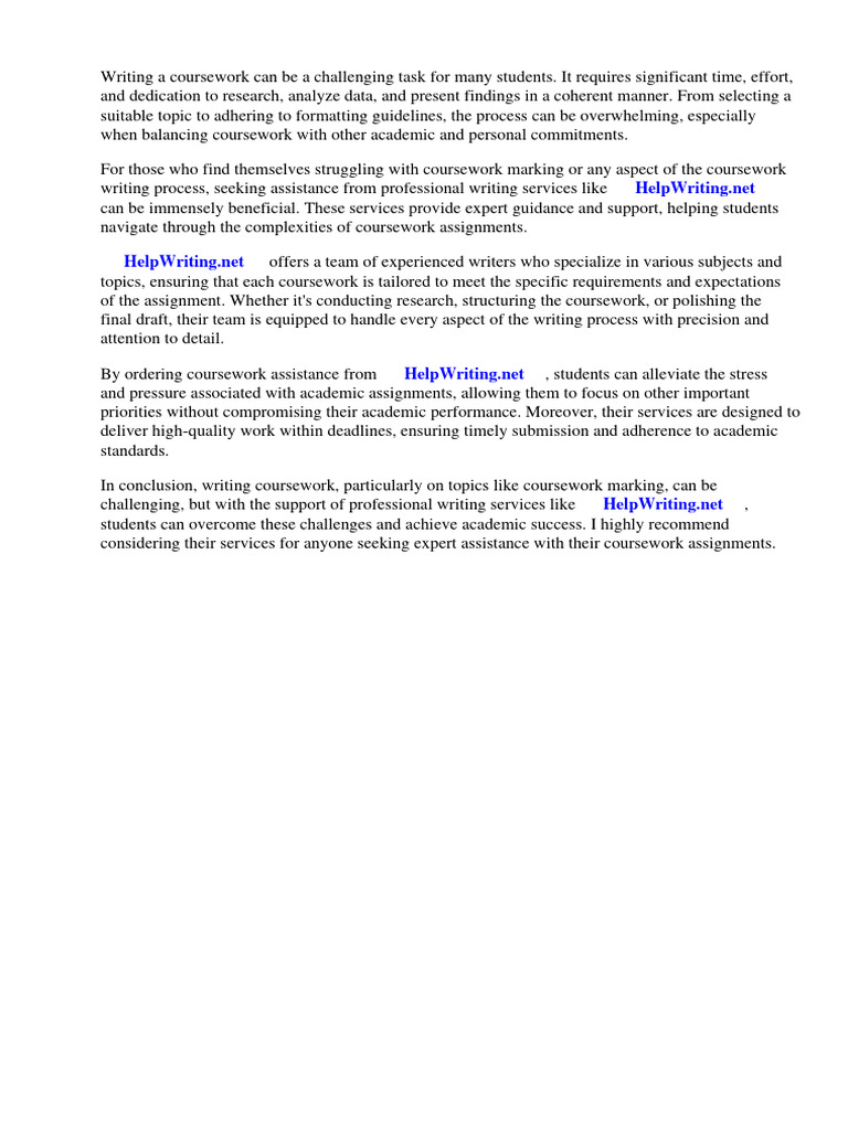 Coursework Marking | PDF Coursework Marking | PDF