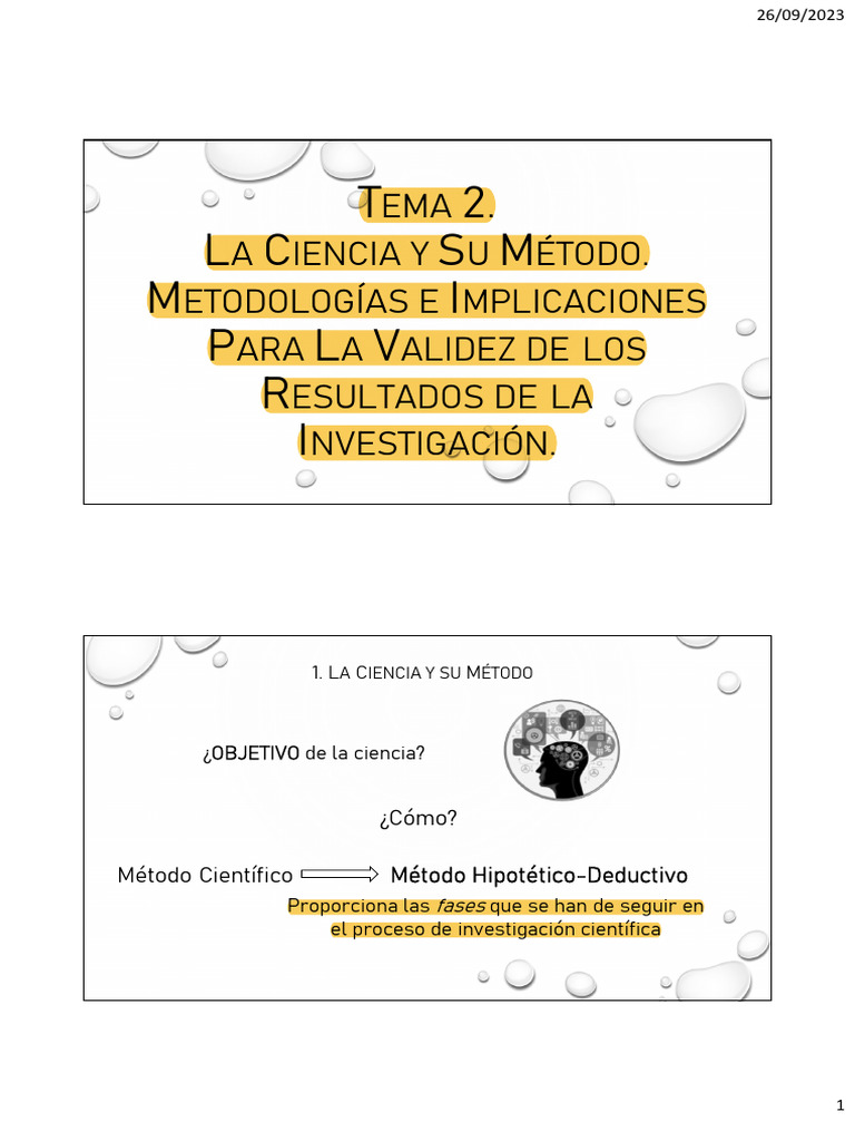 Tema 2. La Ciencia y Su Mã©todo. MetodologÃ As y Validez-2 | PDF ...