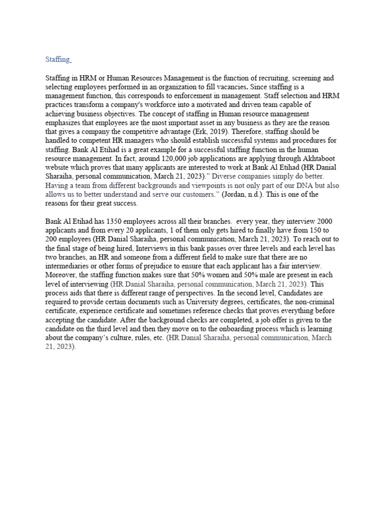 Staffing Function | Download Free PDF | Human Resources | Human ...