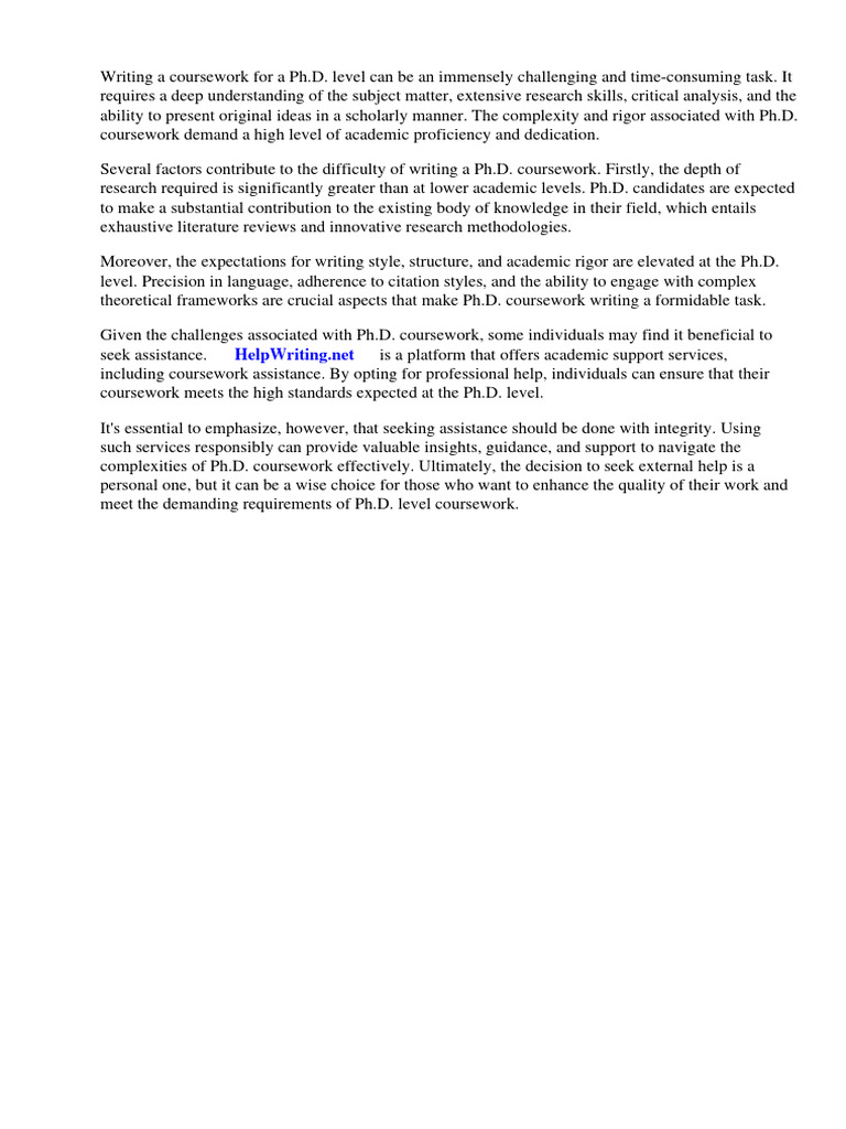 Coursework PHD | PDF | Doctor Of Philosophy | Thesis