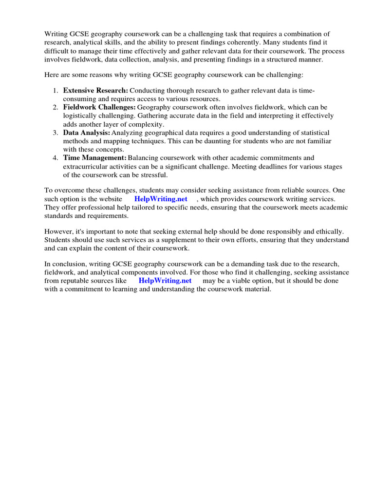 How To Do Gcse Geography Coursework | PDF | Field Research | Geography