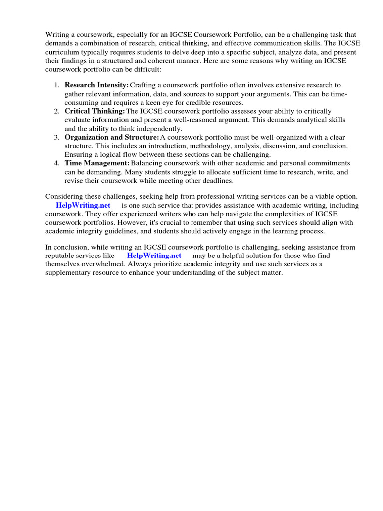 Igcse Coursework Portfolio | PDF | Drawing | Critical Thinking