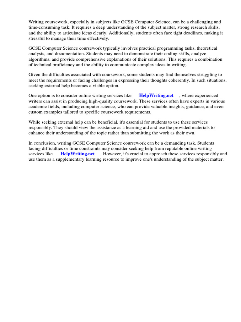 Gcse Computer Science Coursework Example | Download Free PDF | Science | Computer Science
