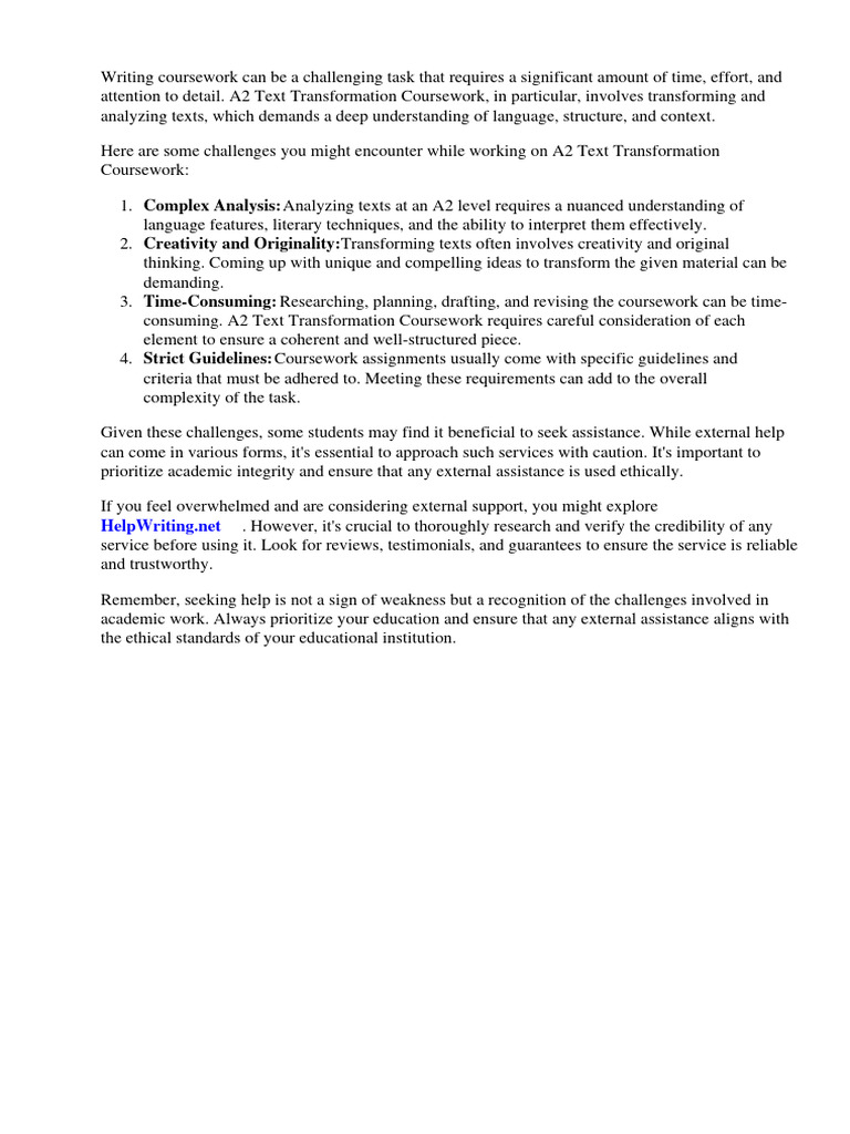 A2 Text Transformation Coursework | Download Free PDF | The Great ...