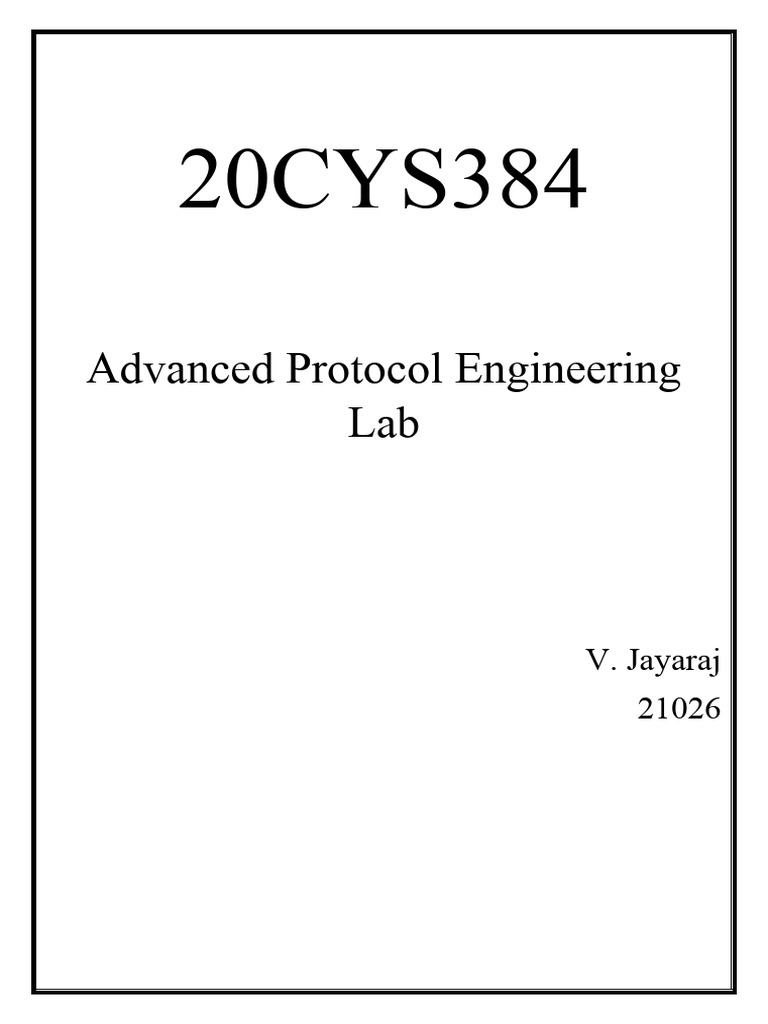Advanced Protocol Engineering Lab | PDF | Transmission Control Protocol | Network Topology