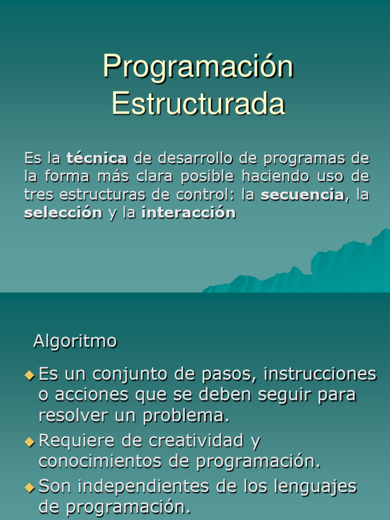 Programación Estructurada | PDF | Algoritmos | Programación de computadoras