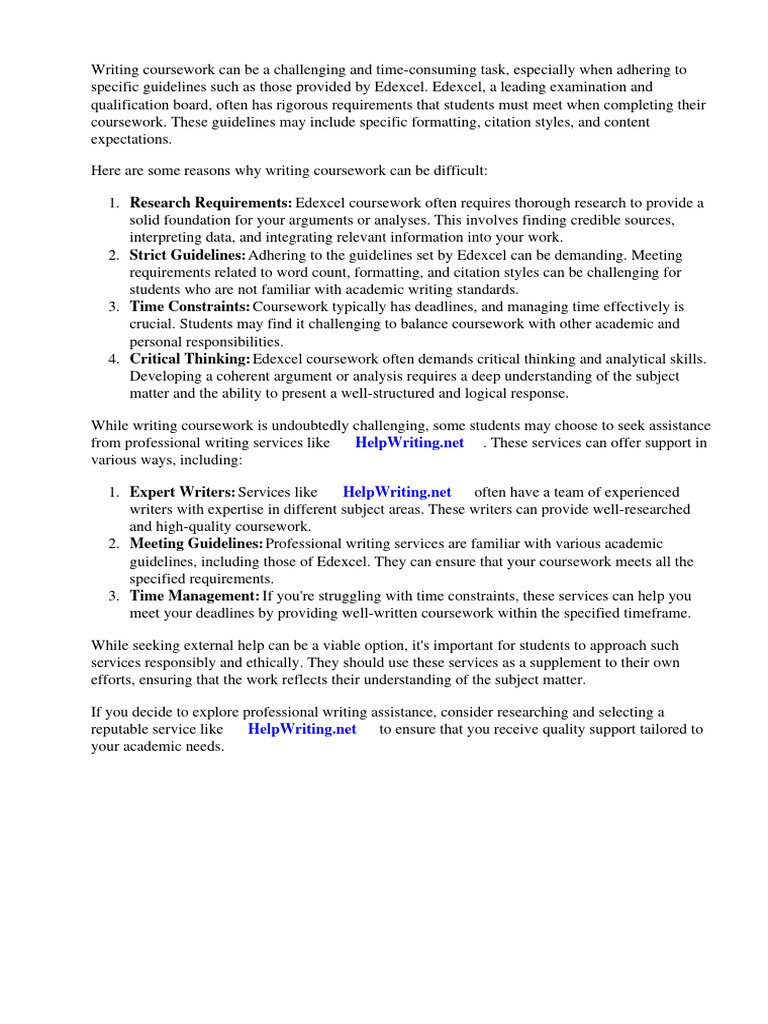 Edexcel Coursework Guidelines | PDF | Critical Thinking Edexcel Coursework Guidelines | PDF | Critical Thinking