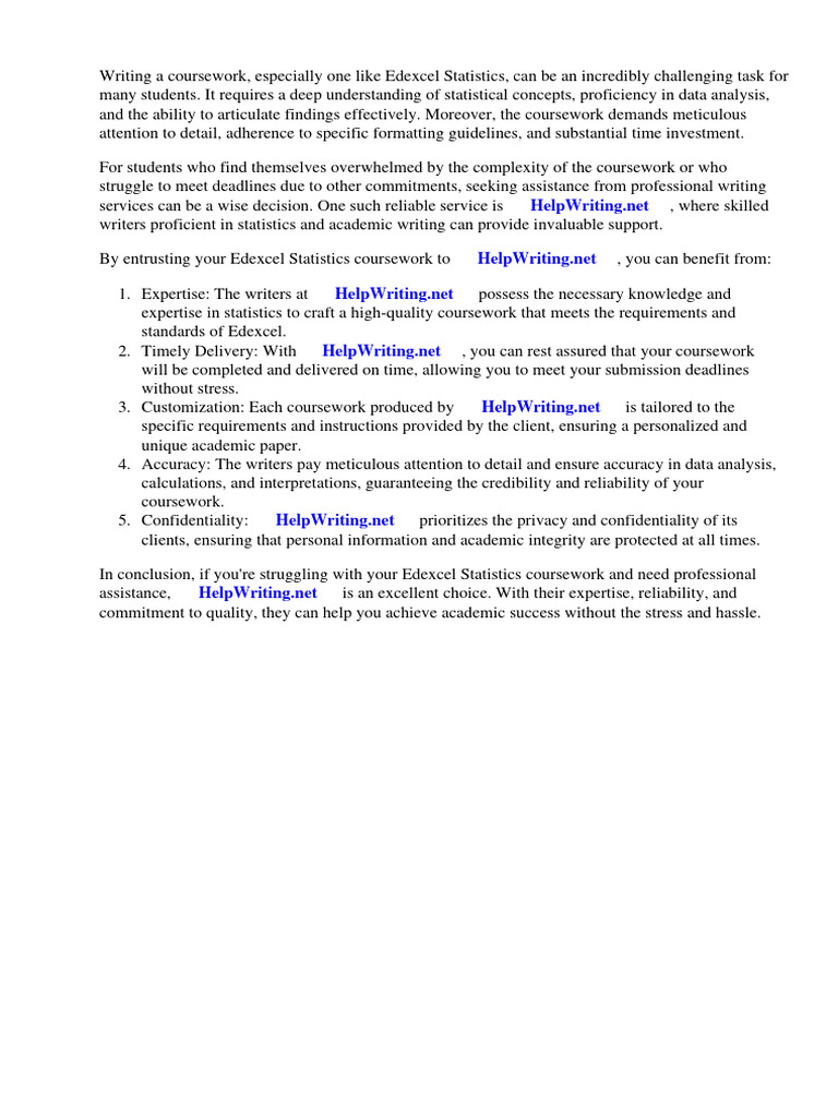 Edexcel Statistics Coursework Sample | PDF | Statistics | Sampling (Statistics)