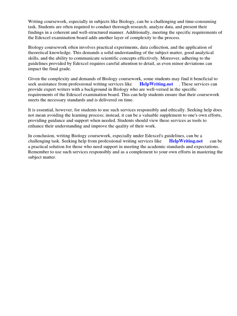 As Biology Coursework Ideas Edexcel | PDF | Gce Advanced Level (United ...