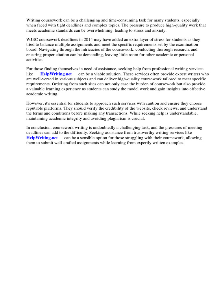 Wjec Coursework Deadlines 2014 | PDF | Career & Growth | Language Arts ...