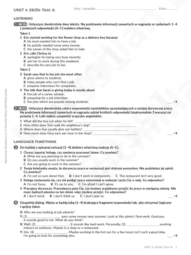 Unit 4 Skills Test A | PDF