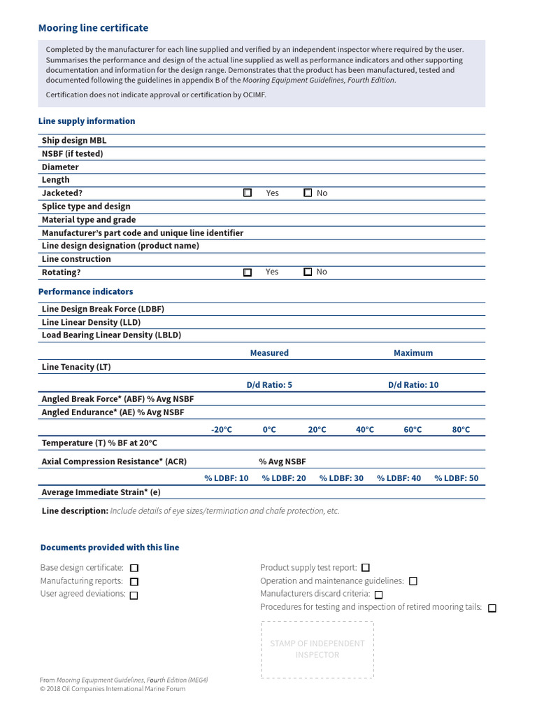Mooring Line Certification Overview | PDF | Applied And ...