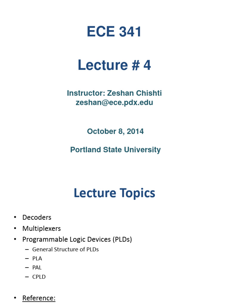 Ece341 Lecture04 | PDF | Field Programmable Gate Array | Computer Engineering