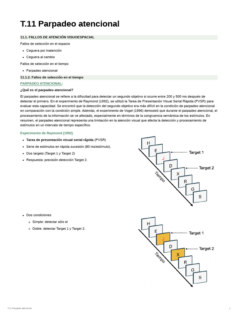 Parpadeo Atencional y Procesamiento Visual | PDF | Procesos mentales ...