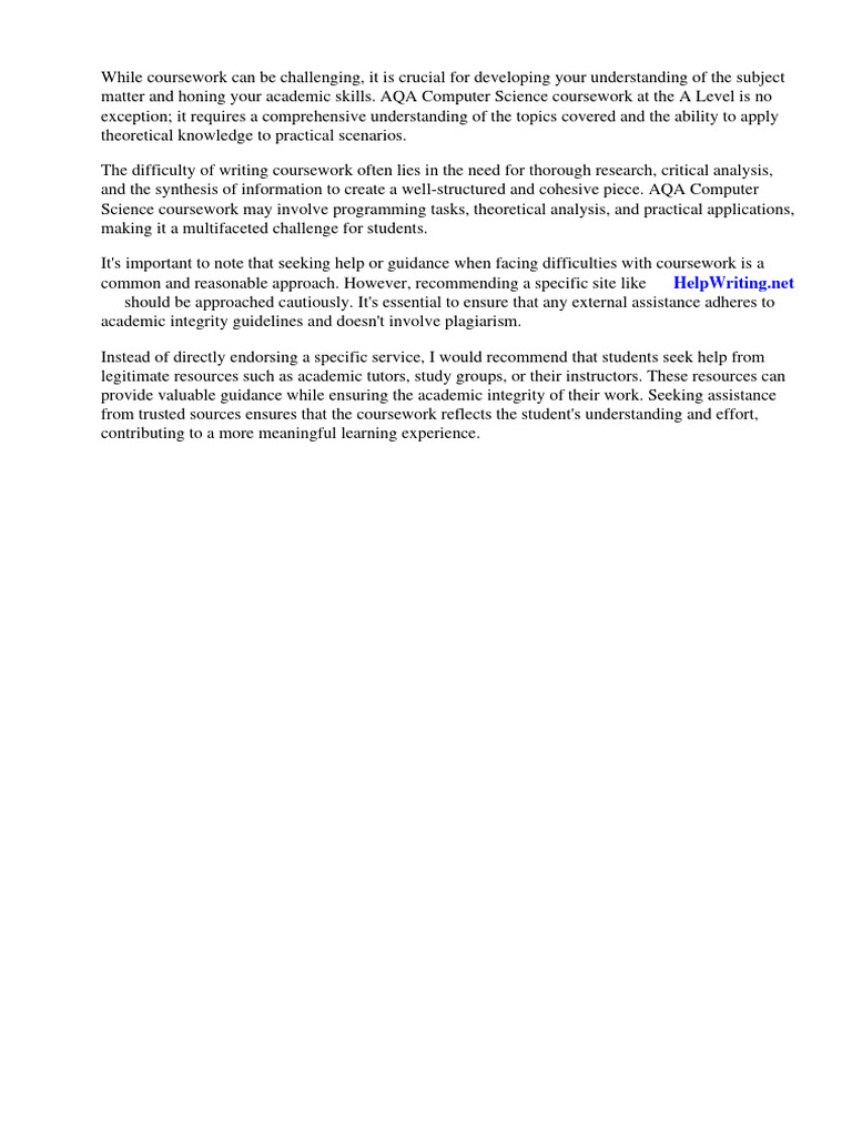 Aqa Computer Science Coursework A Level | PDF | Computer Science | Science Aqa Computer Science Coursework A Level | PDF | Computer Science | Science