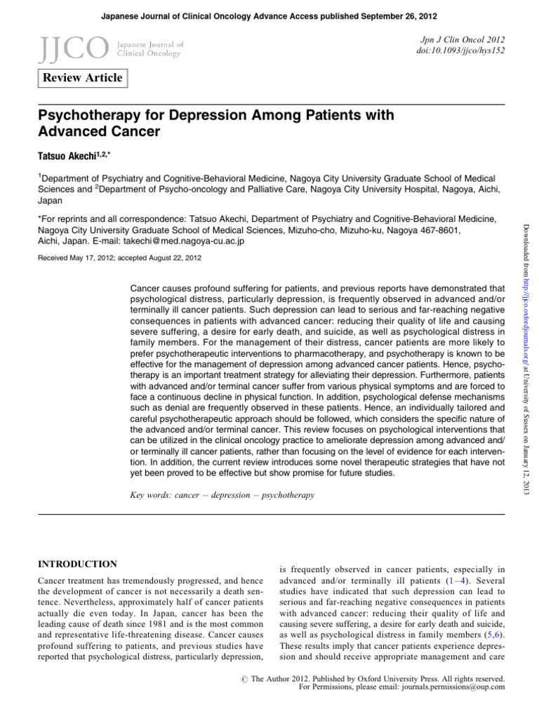 111 Akechi | PDF | Psychotherapy | Cognitive Behavioral Therapy