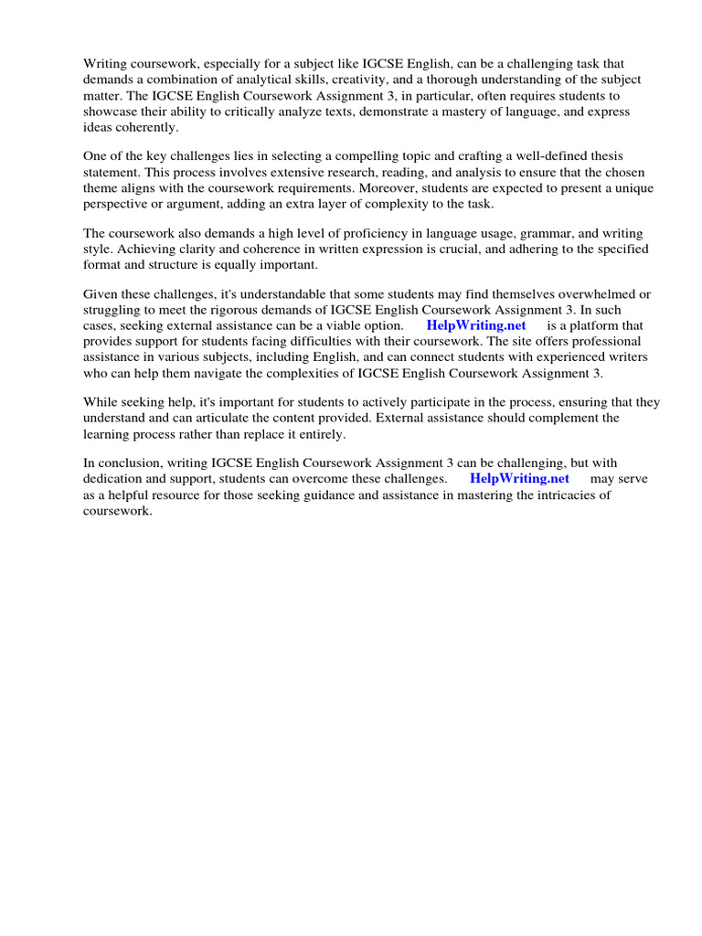 Igcse English Coursework Assignment 3 Examples | PDF | Macbeth