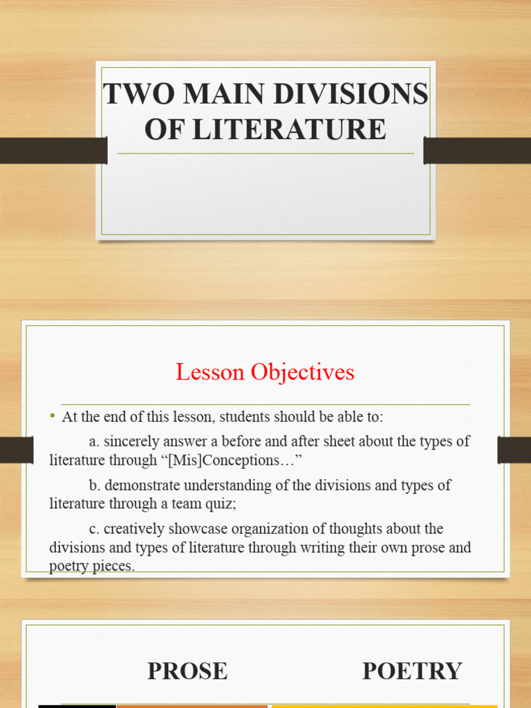 Week 2 Divisions of Literature | PDF | Poetry