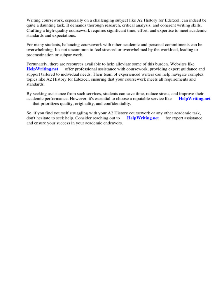How To Write A2 History Coursework Edexcel | PDF | Personality Disorder ...