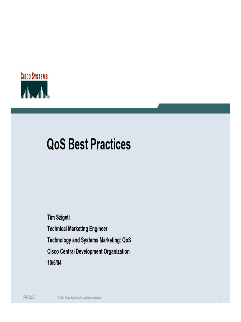 QoS Best Practices for Network Performance | PDF | Quality Of Service ...