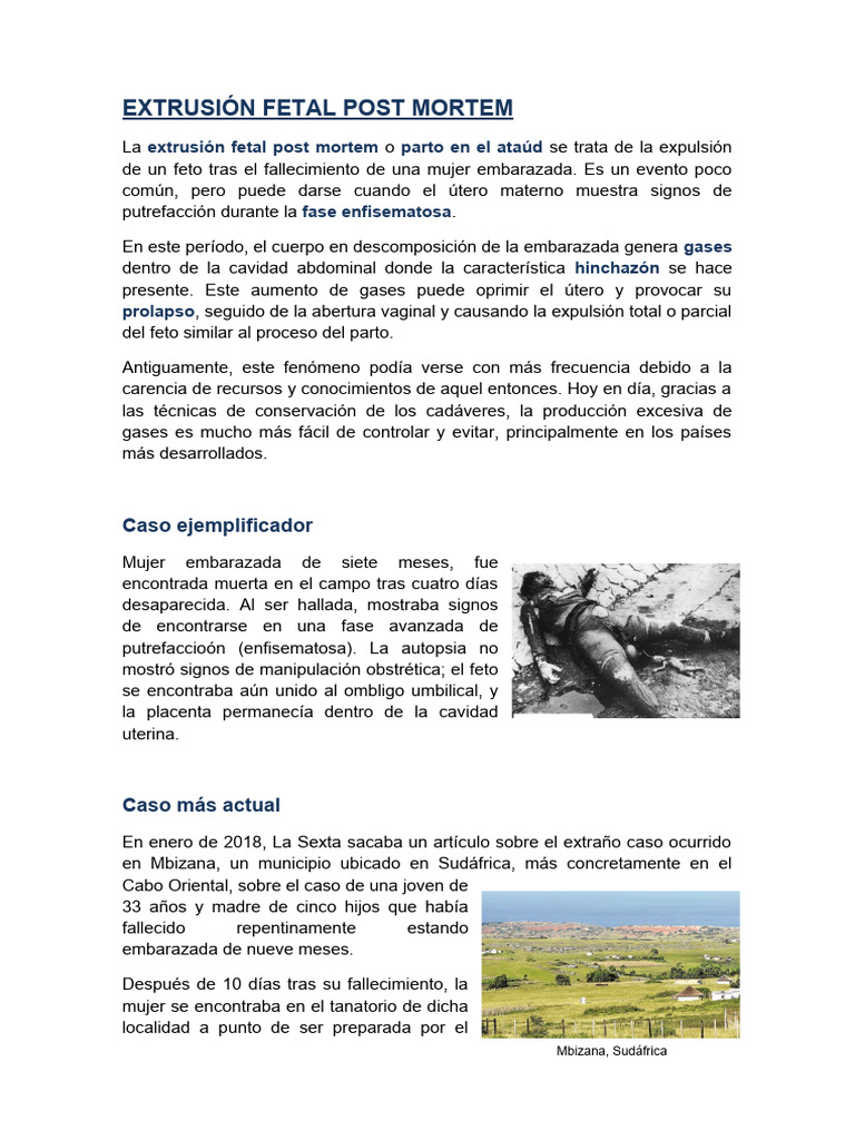 Extrusión Fetal Post Mortem | PDF
