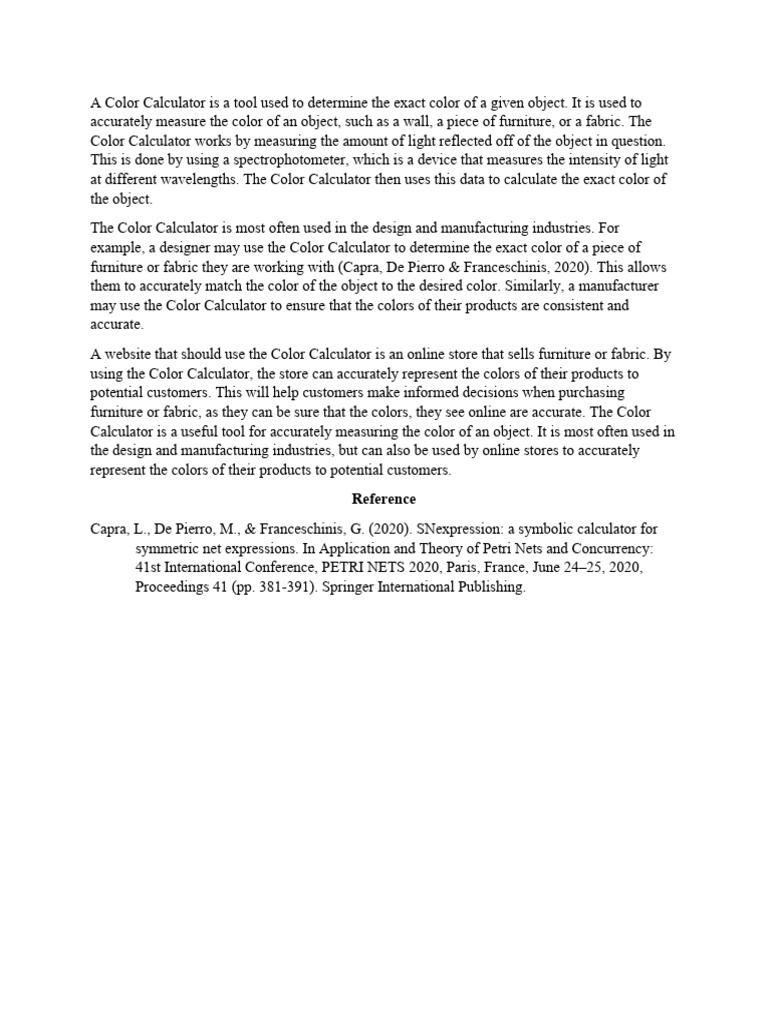 A Color Calculator Is A Tool Used To Determine The Exact Color of A ...