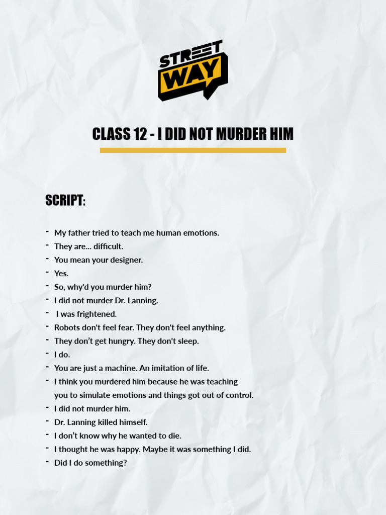 (Resumo - Begin. Aula 12) - I Did Not Murder Him | PDF | Language Arts ...