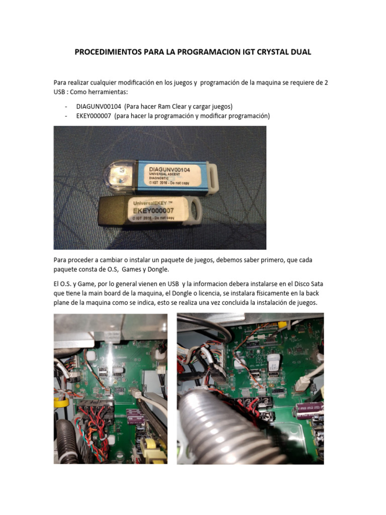 Programación IGT Crystal Dual | PDF | Software del sistema | Software