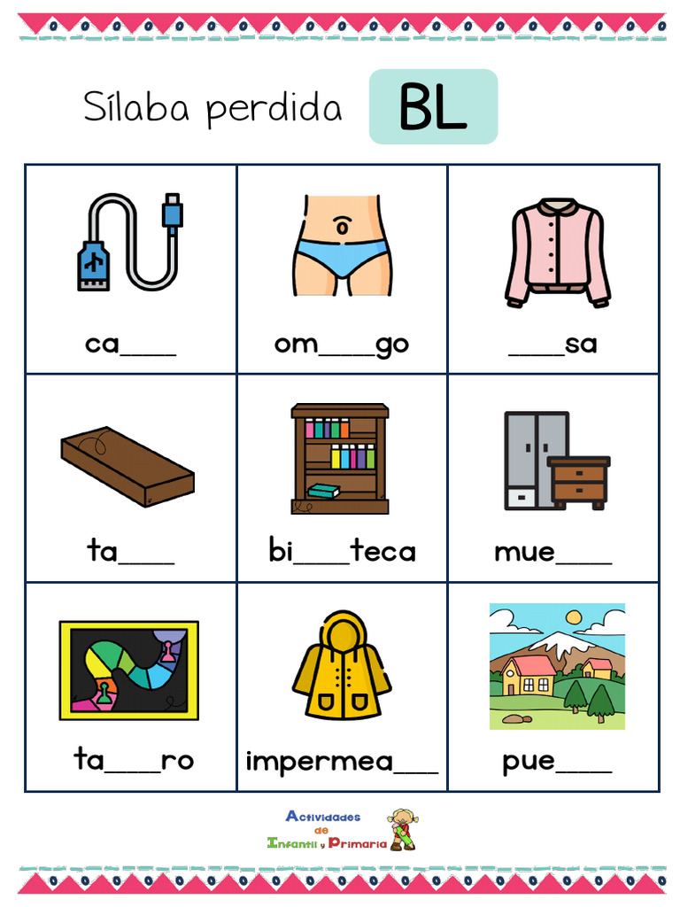 Fichas Lectoescritura Silabas Trabadas Con L | PDF | Estilo de vida