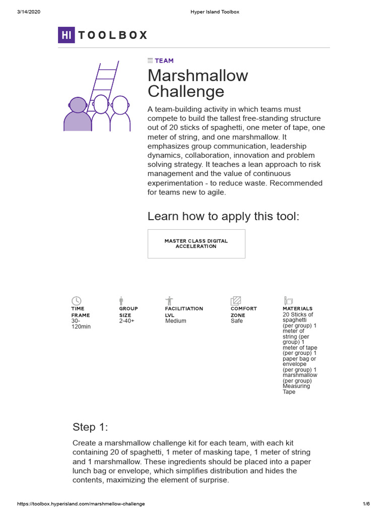 Marshmellow Challenge | PDF | Cognition