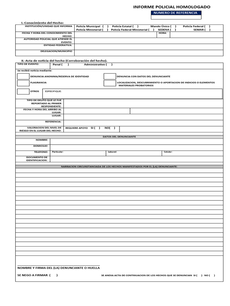 Informe Policial Homologado | PDF | Policía | Seguridad nacional