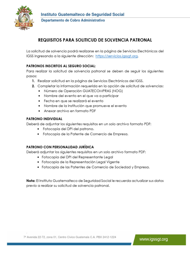Requisitos para Solicitud de Solvencia Patronal | PDF | Derecho