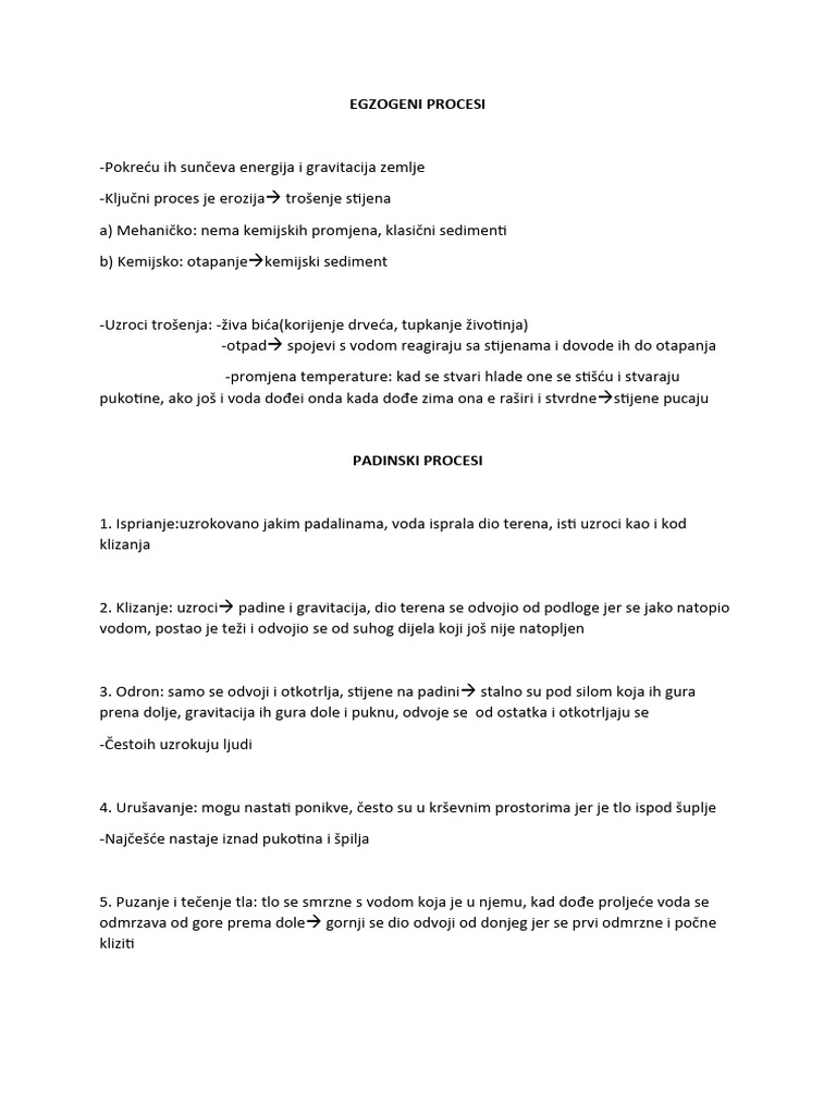 Egzogeni Procesi | PDF