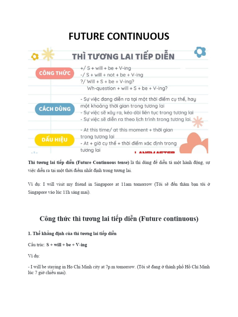 Future Continuous | PDF