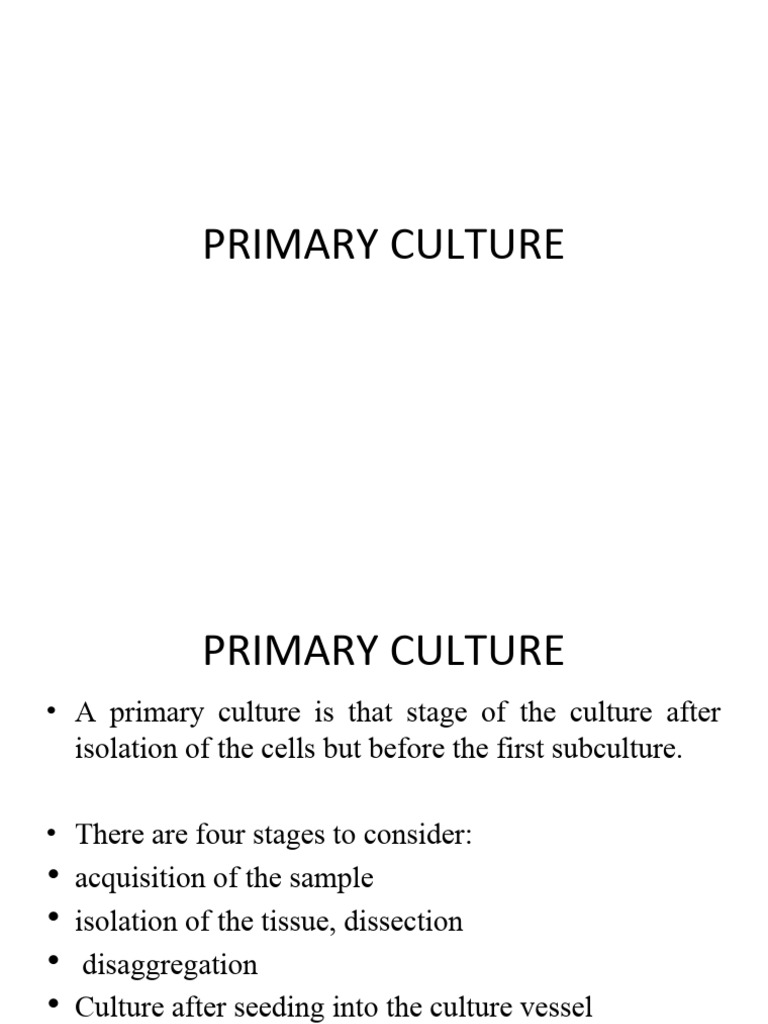 L14 .Primary Culture | PDF | Cell Culture | Trypsin