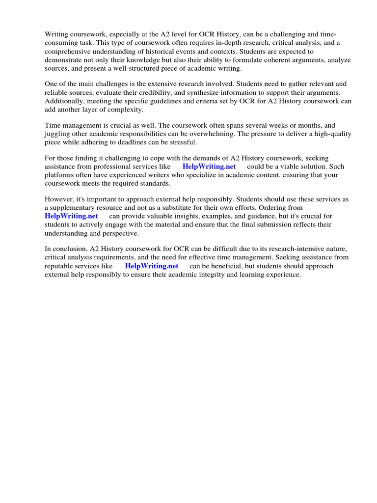 Ocr A2 History Coursework Guidance | PDF | Critical Thinking | Linked In