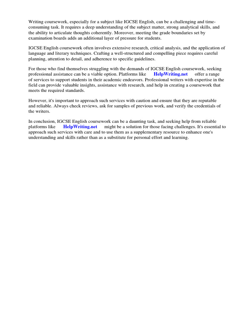 Igcse English Coursework Grade Boundaries | PDF | Gce Advanced Level ...