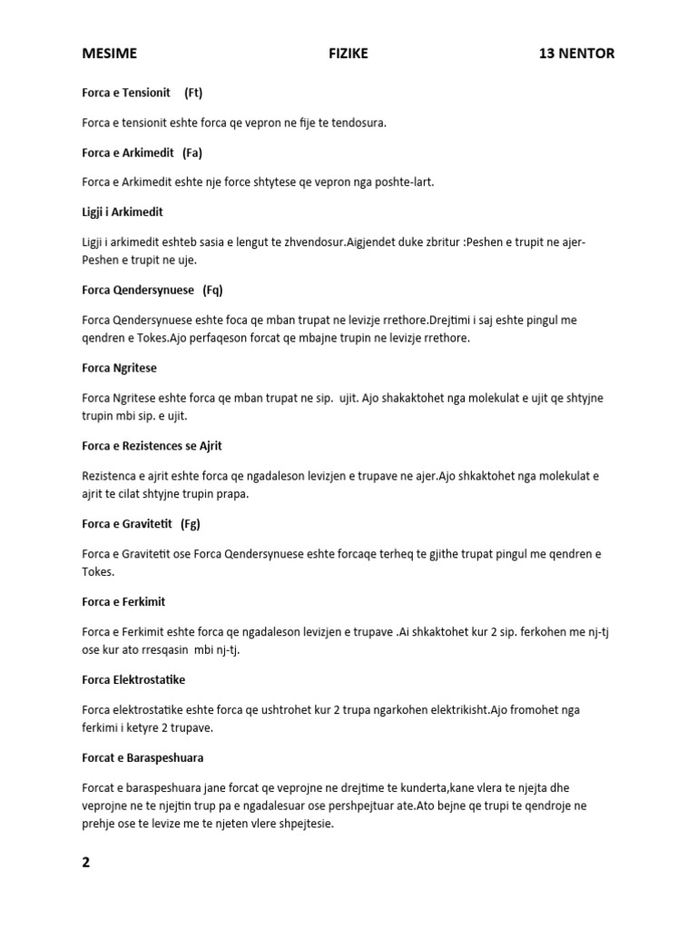 Forca e Tensionit | PDF