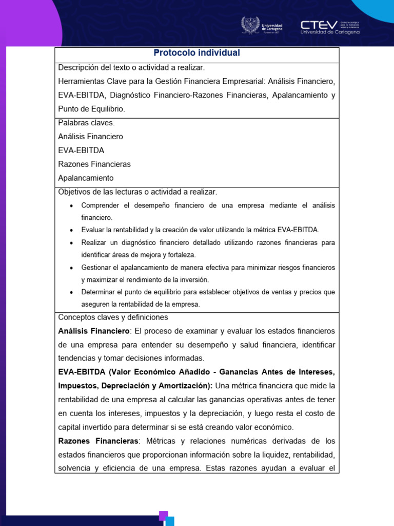 Protocolo Finanzas | PDF | Apalancamiento (Finanzas) | Business