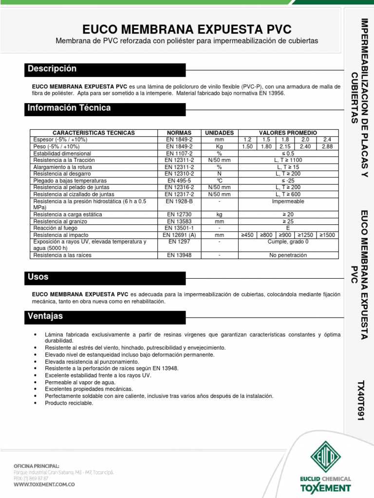 Euco Membrana Expuesta PVC 1 | PDF | Ácido | Soldadura