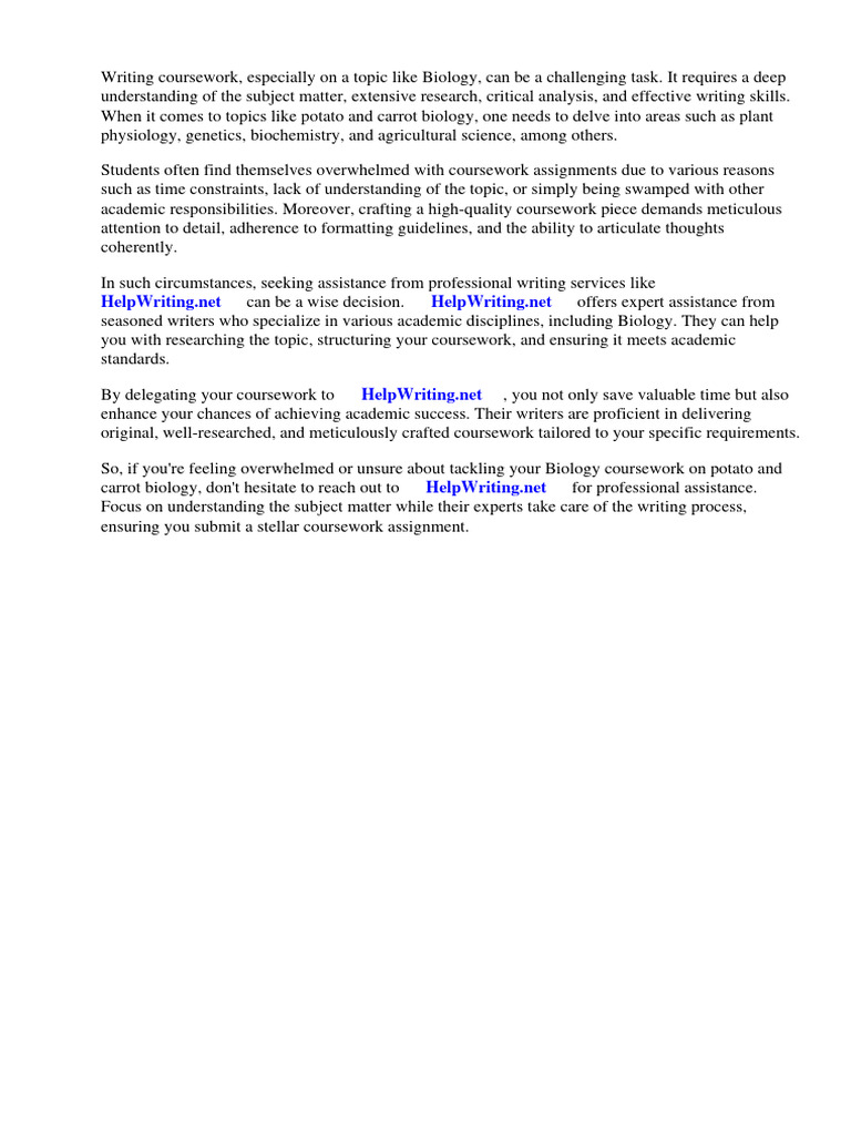 Biology Coursework Potato Carrot | PDF | Flowers | Carrot