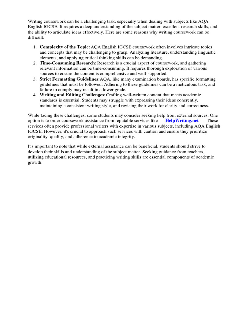Aqa English Igcse Coursework | PDF | E Bay | Pay Pal