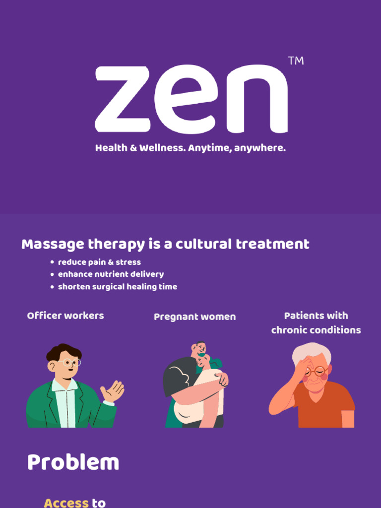 Zen App Pitch Deck Ver. 14 (Full Deck) | PDF | Massage | E Commerce