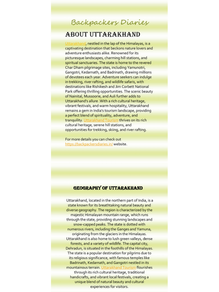 Backpackers Diaries | PDF